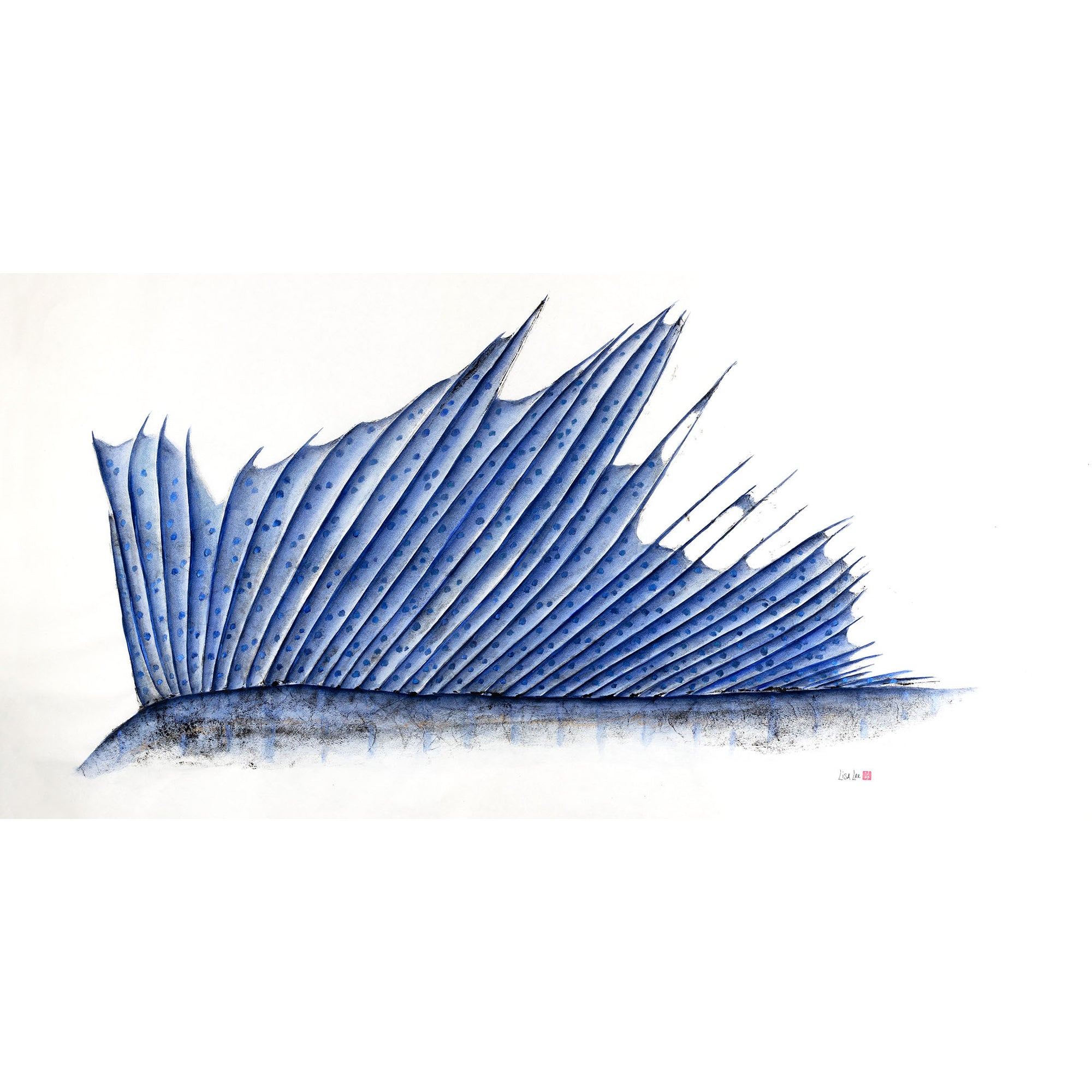 Sailfish Dorsal Fin – Gyotaku by Lisa Lee